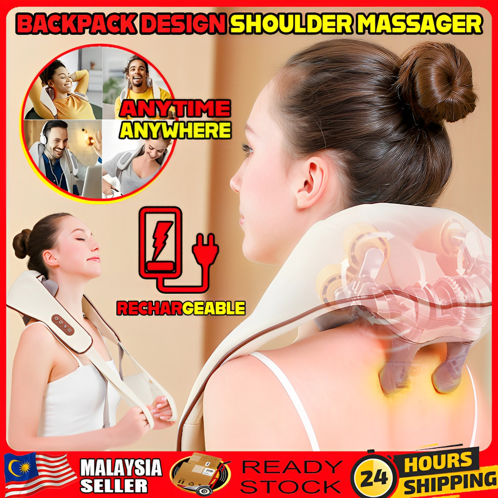 Wireless Mesin Urut Multi Angle Neck Shoulder Massager Hands-free Clamp ...