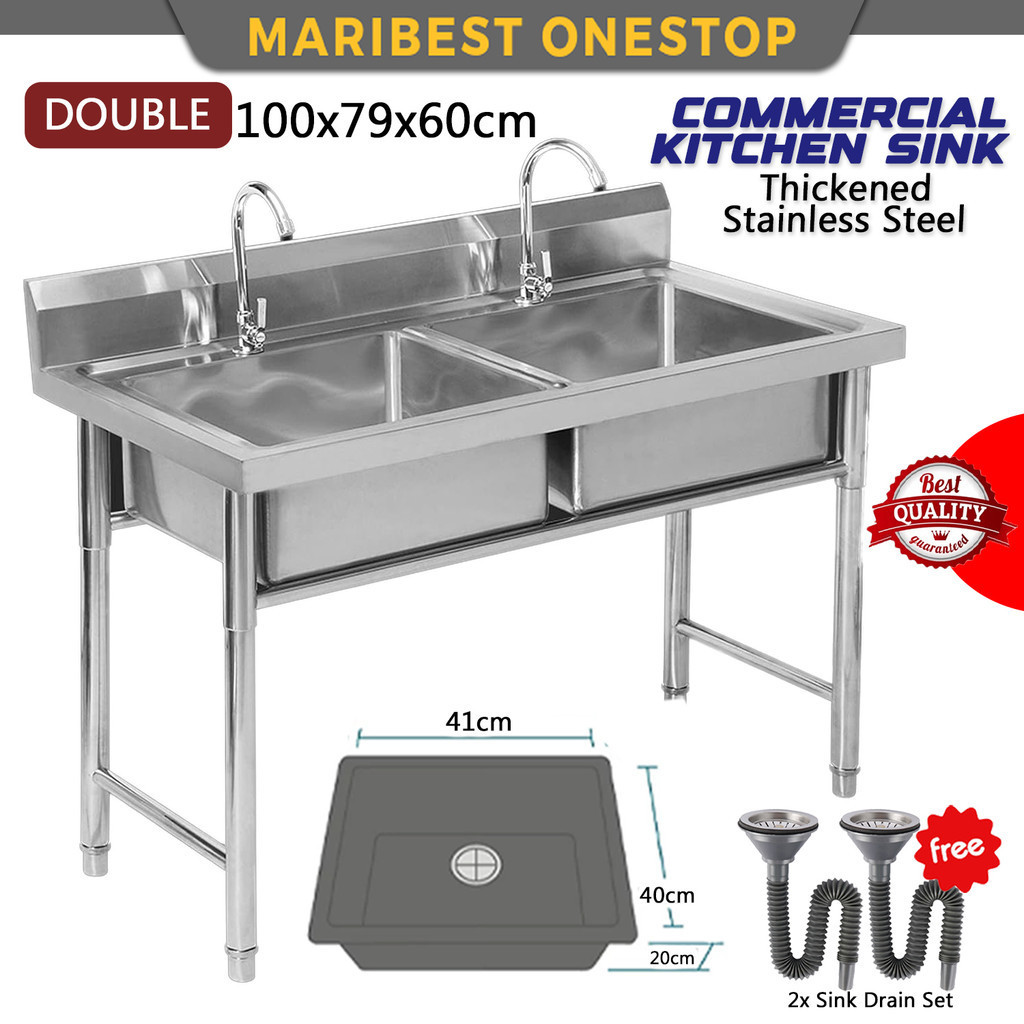 Stainless Steel Kitchen Sink With Sink Stand Sinki Dapur Besi Dengan ...