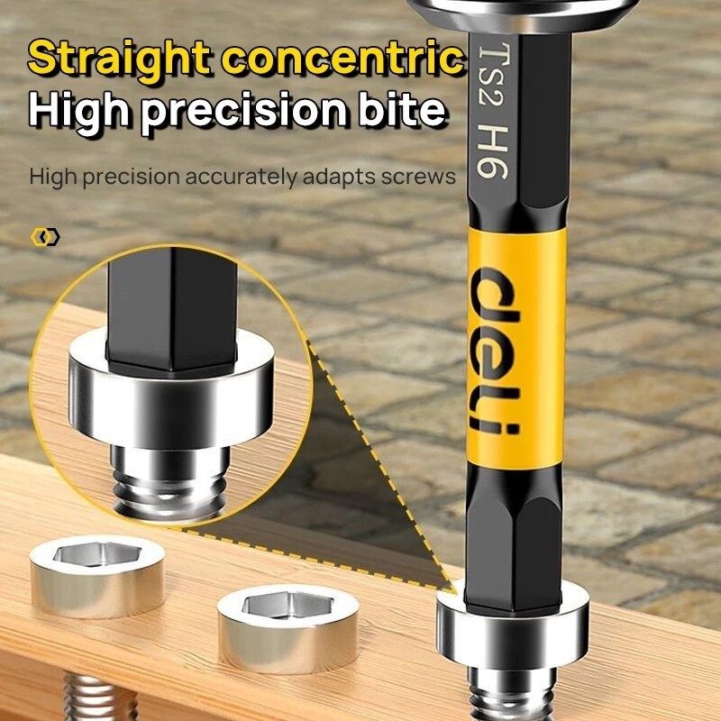 Deli Hex Shank Head Allen Wrench Screwdriver Socket Bit Metric Magnetic ...