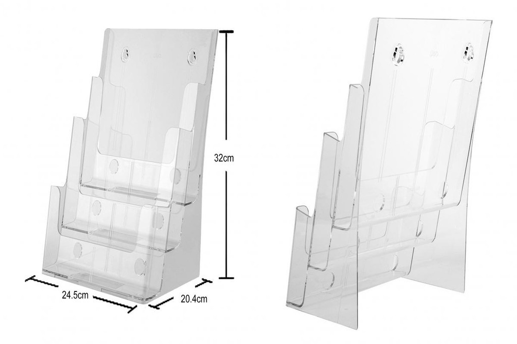 SGW_ A4 Size File Organizer Acrylic Brochure Display Stand Clear ...