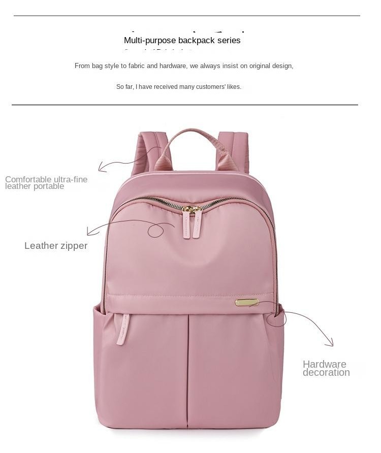 Nylon Waterproof Women Backpack Fashion Design Laptop Backpacks Large ...
