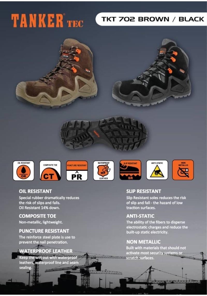 Tanker Tec Heavy Duty Waterproof Composite Toe Safety Boots Shoe ( TKT ...