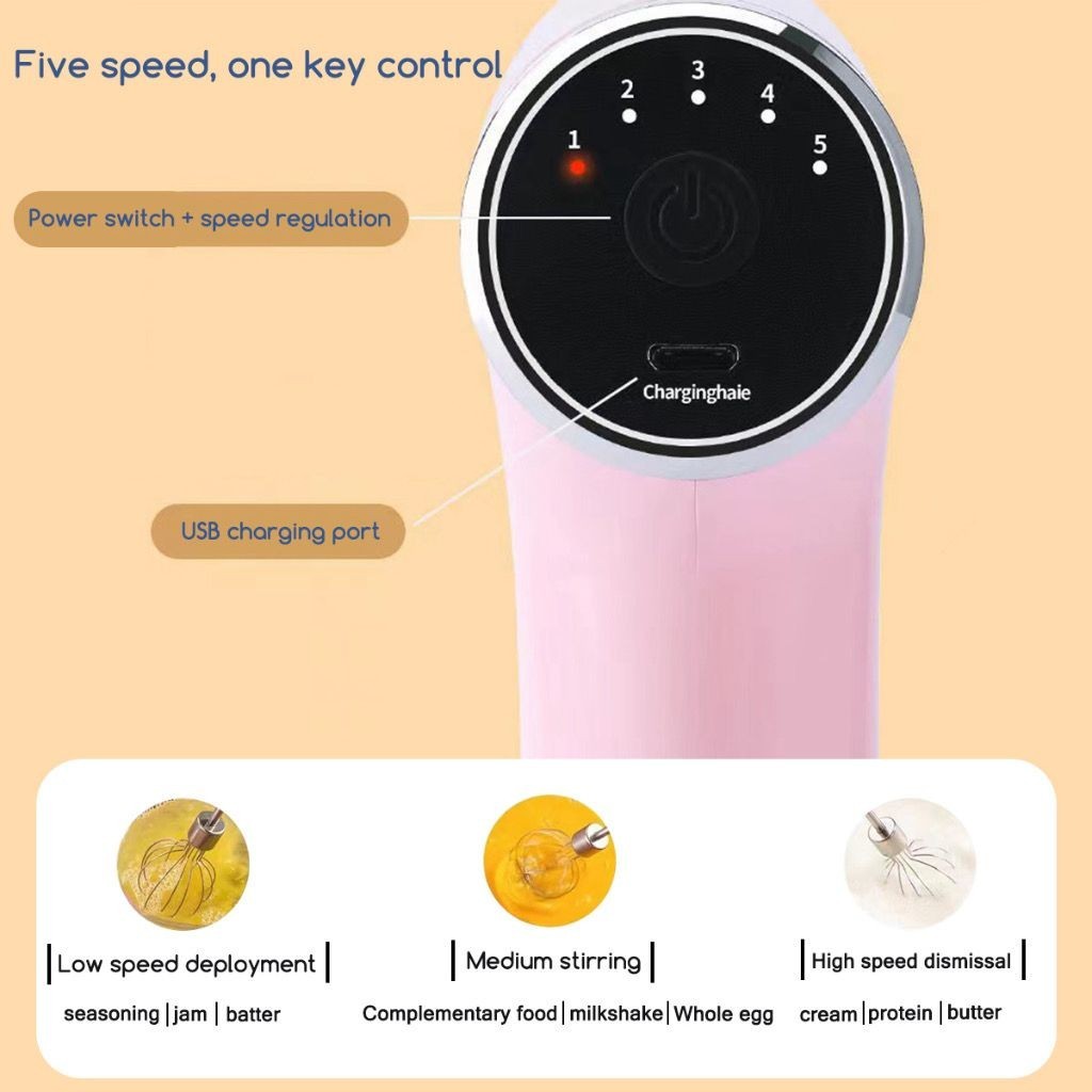 LODER 2in1 Wireless Egg Beater Hand Mixer Garlic Chopper Processor ...