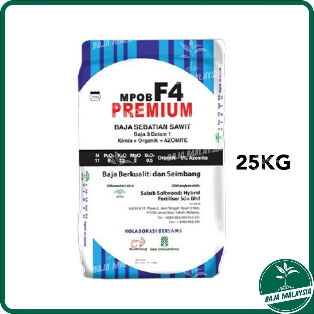 REAL STRONG MPOB F4 Premium Bio-Chemical Fertilizer 11-6-22-2+TE 25kg ...