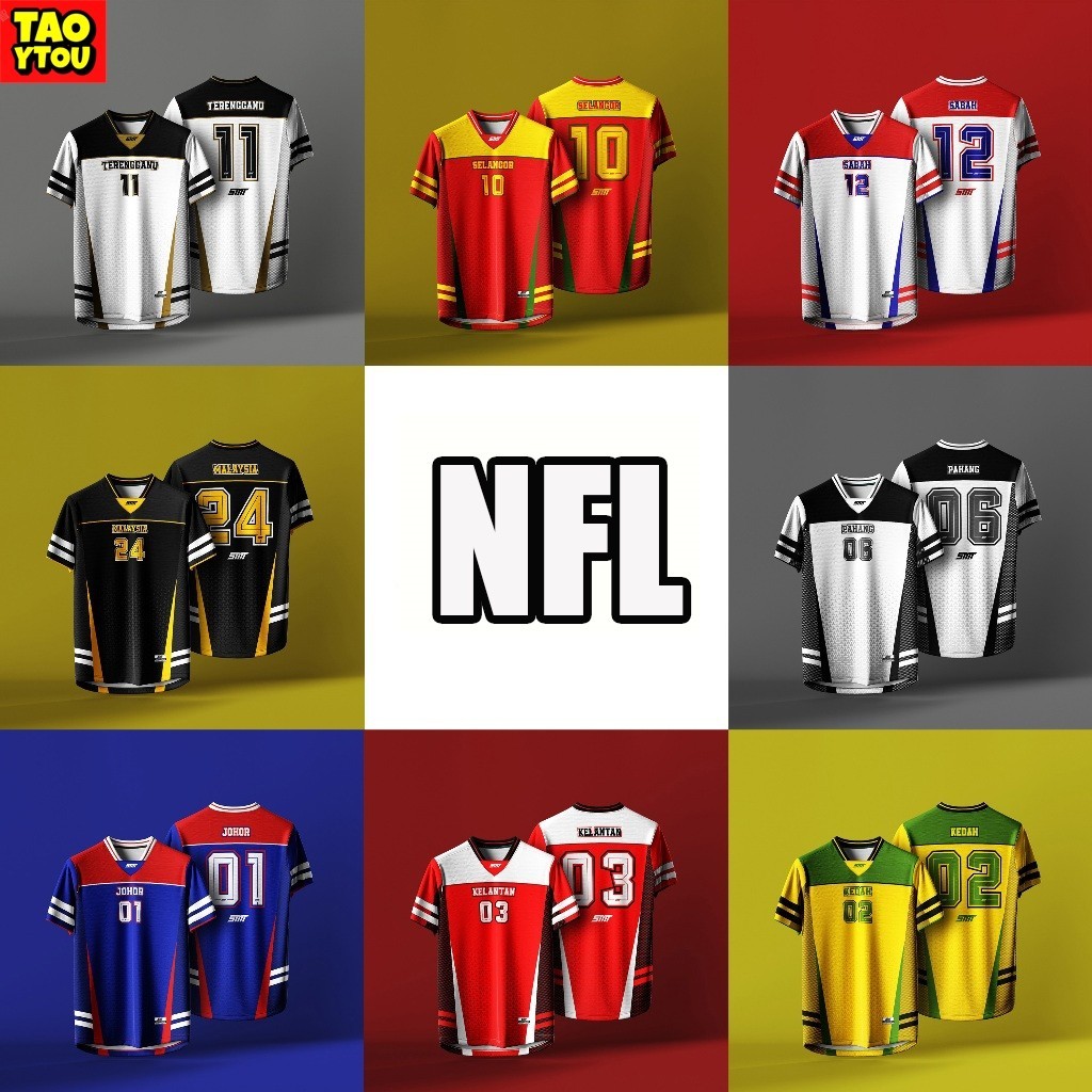 Jersey NFL Collar State Edition 2024 NFL Jersey Oversized | Lycra ...