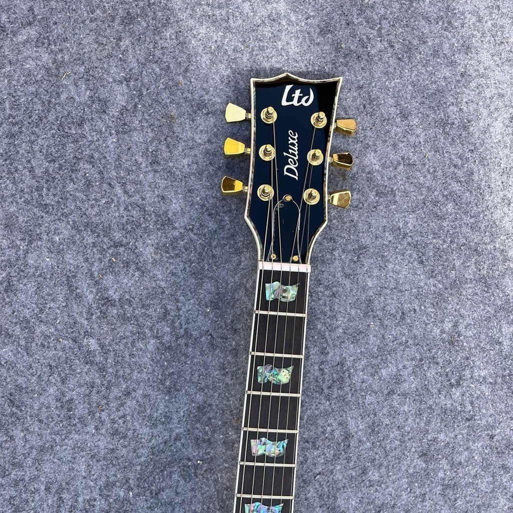 ESP LTD Deluxe EC-1000 Electric Guitar EMG Pickups Abalone Shell Inlay ...