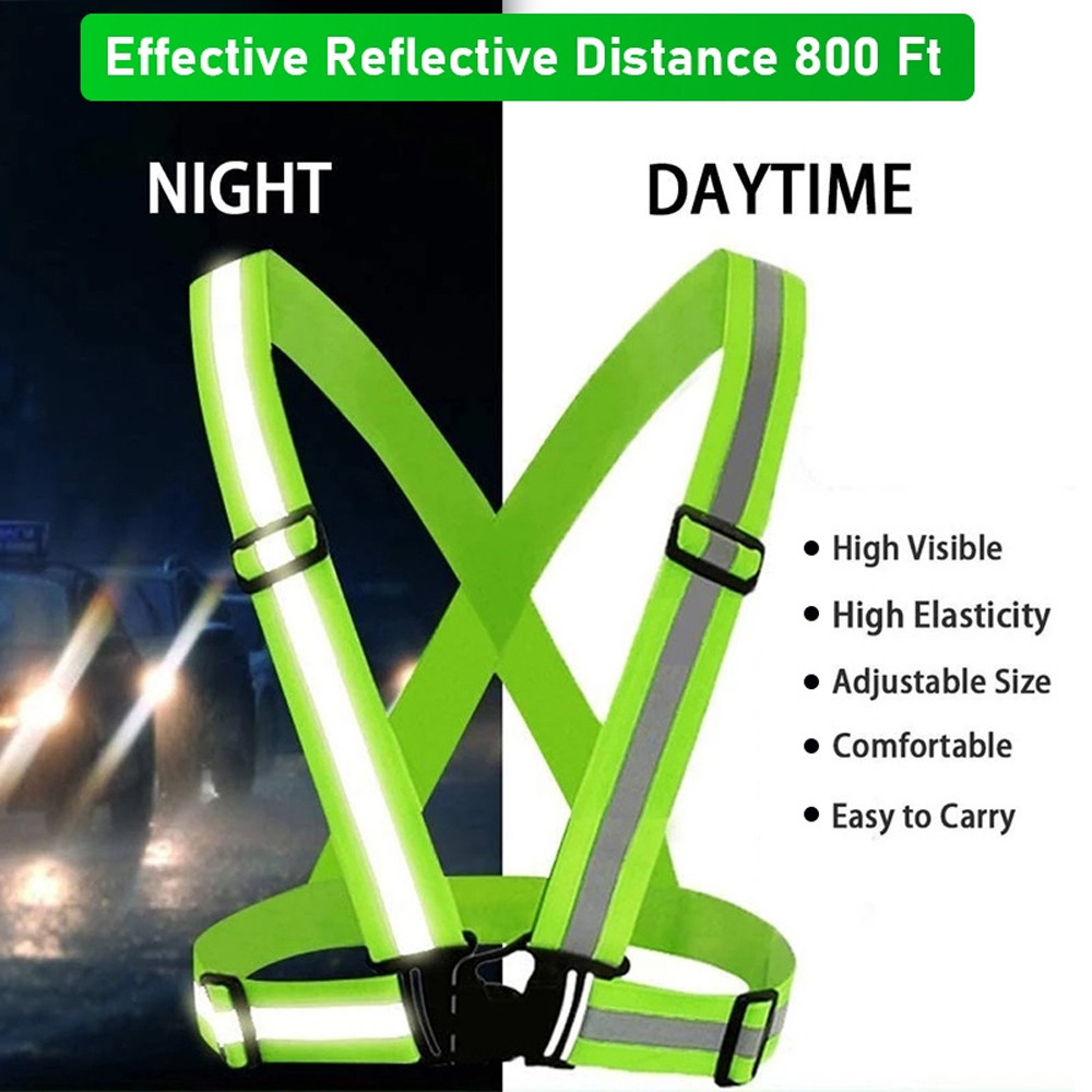 LOVIDA Adjustable Reflective Safety Belt Vest Outdoor Night Security ...