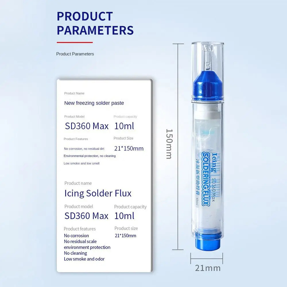 SD360 Max Icing Solder Flux Durable No-Clean Transparent Solder Paste 10cc Soldering Flux PCB ...
