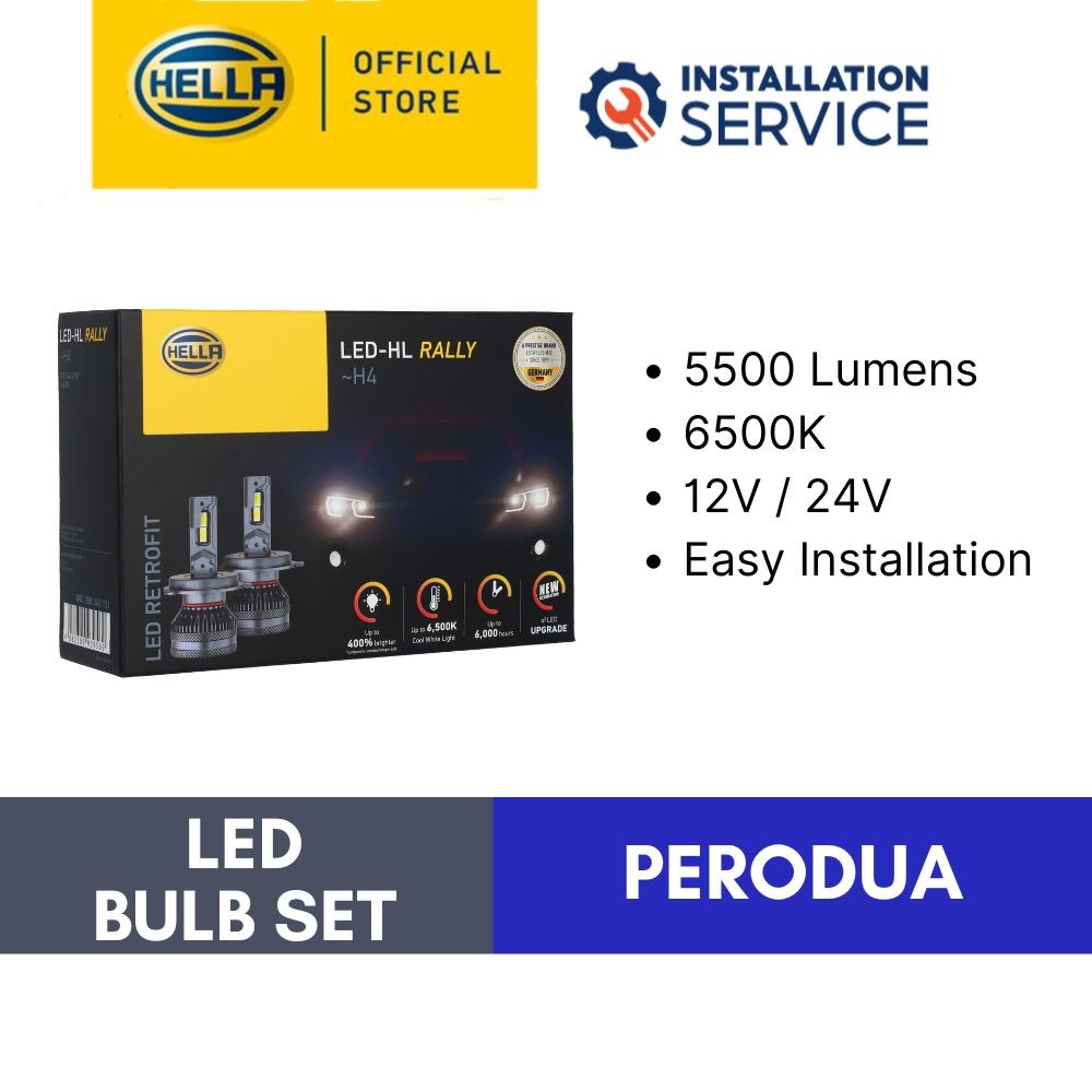 HELLA Retrofit HL RALLY for Perodua Cars LED Headlight Bulb Set 12V ...