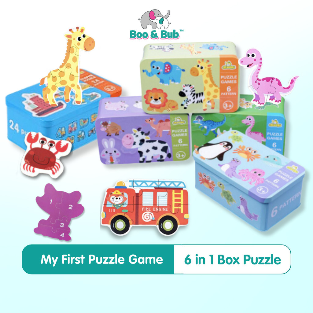 Boo&Bub My First Puzzle Games 6 IN 1 BOX Kids Puzzles Early learning ...