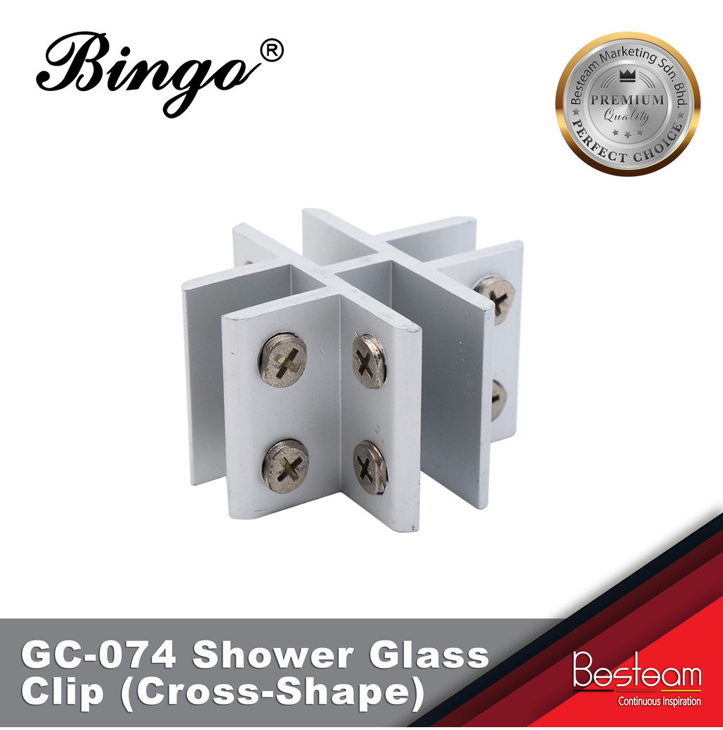 BINGO GC-074 Shower Frameless Glass Clip (Cross Shape) | Shopee Malaysia