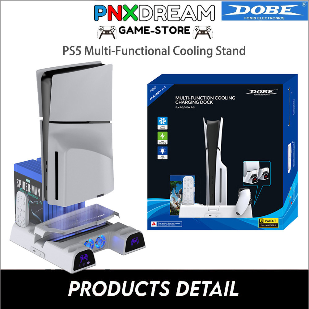DOBE PS5 Fat PS5 Slim Multi Functional Cooling Stand Dual Charging Dock ...