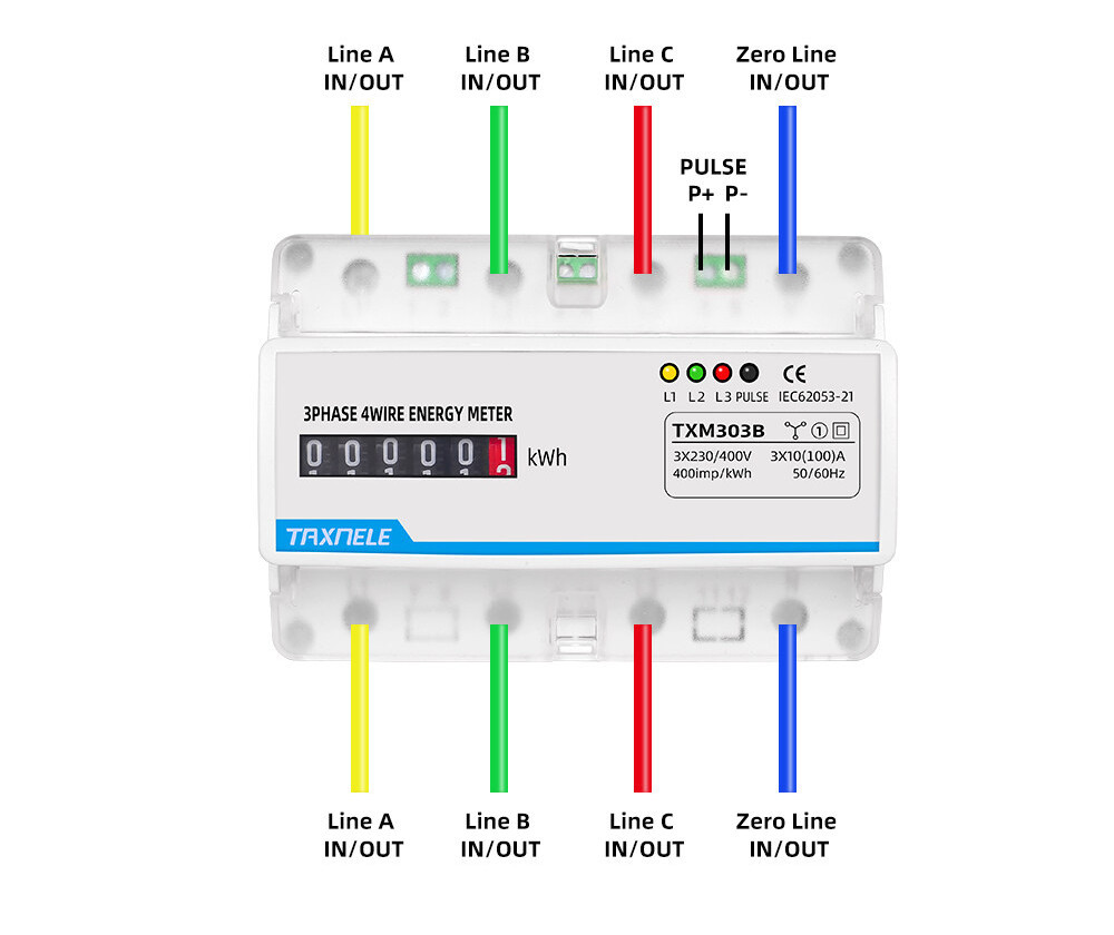 Digital Display Energy Meter 380V 100A LCD Counter 7P Electronic Watt ...