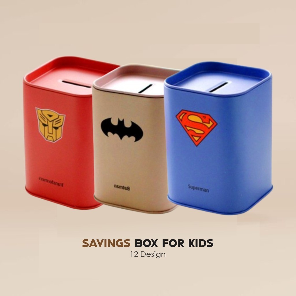 [BSU] Savings Box For Kids Cartoon Design 75g Metal Pen Holder Gift Jar ...