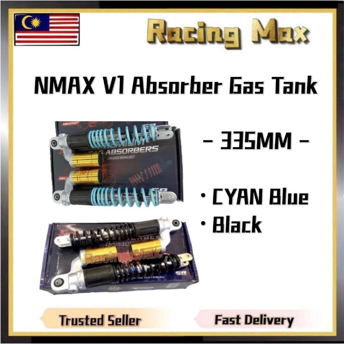 (API) Yamaha NMAX 155 NMAX155 V1 Rear Absorber Gas Tank - BLACK / CYAN ...