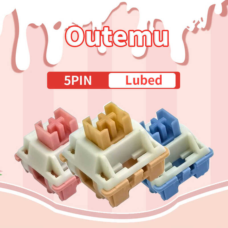 Outemu Switches Lubed Mechanical Keyboard Switch 5Pin Silent Tactile Linear Cream Blue Pink ...