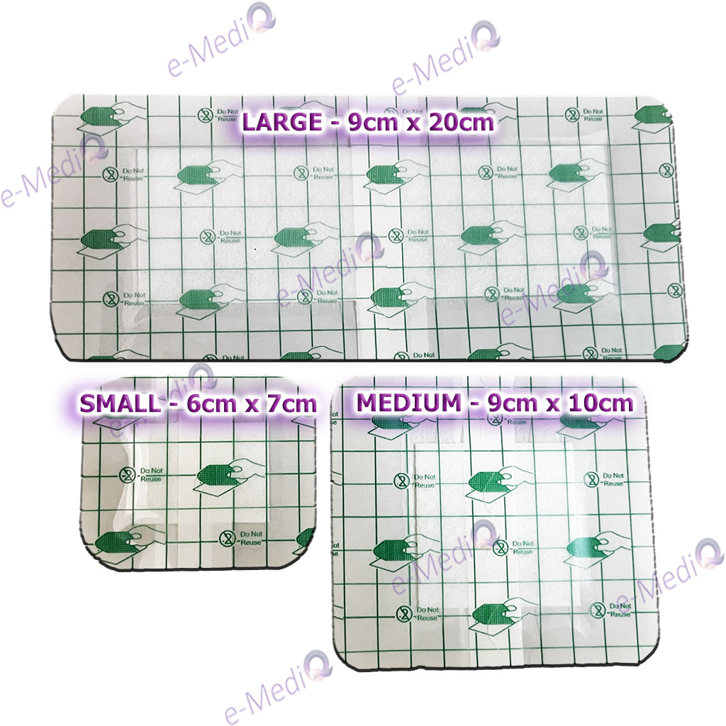 Primes Adhesive Waterproof Wound Dressing Pad [6 x 7cm | 9 x 10cm | 9cm ...