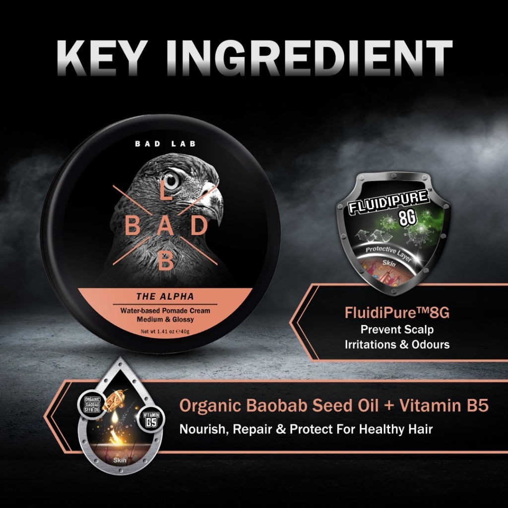 Bad Lab The Alpha Water-based Pomade Cream Medium & Glossy (40g/80g) | Shopee Malaysia