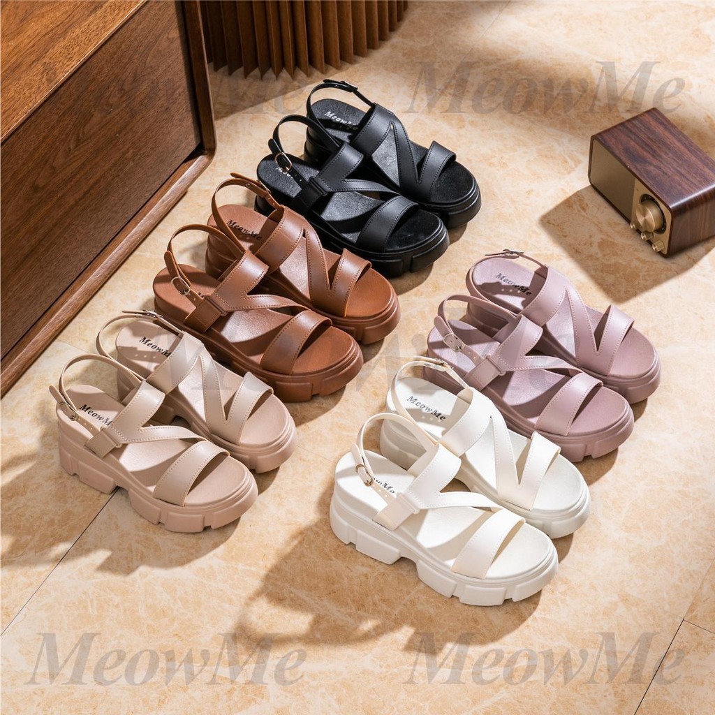 READY STOCK Magni Thick Women's Sandal Kasut Wanita Casual Wedges Heel ...