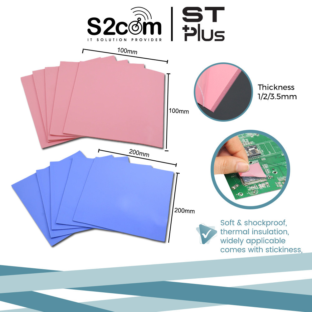 Thermally Conductive Pad Thickness 0.5mm 1.0mm 2.0mm 3.5mm | Shopee ...