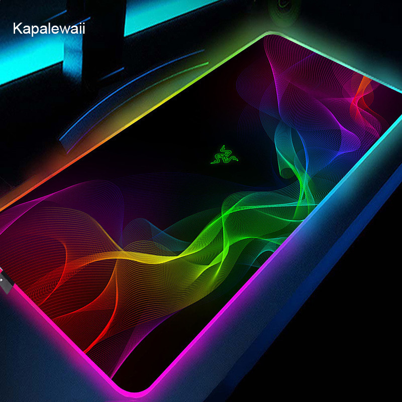 Anime RAZER Large RGB Mouse Pad Gaming XXL Mousepad LED Mausepad Gamer ...