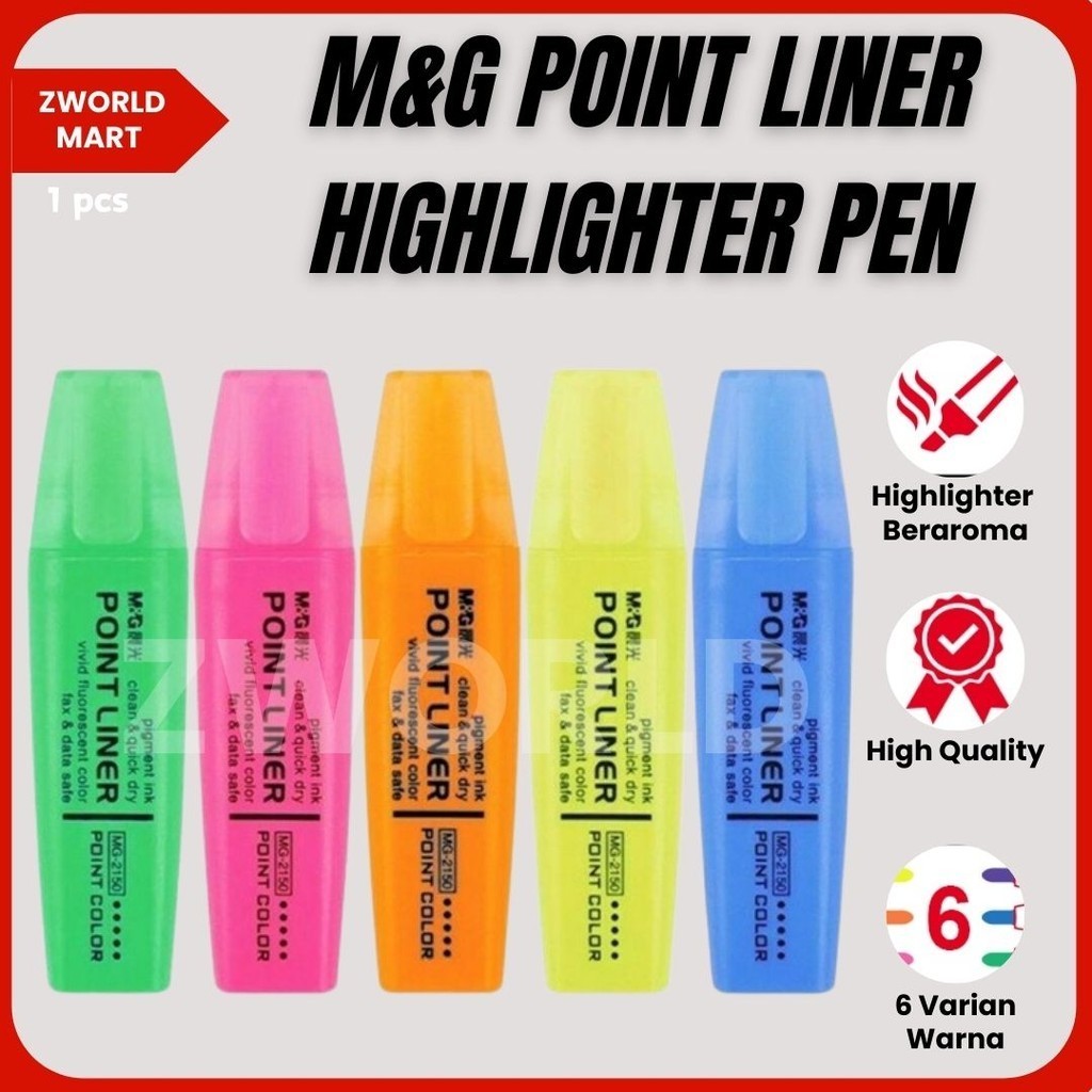 M&G Point Liner Fluorescent Highlighter Pen AHM21572 | Shopee Malaysia