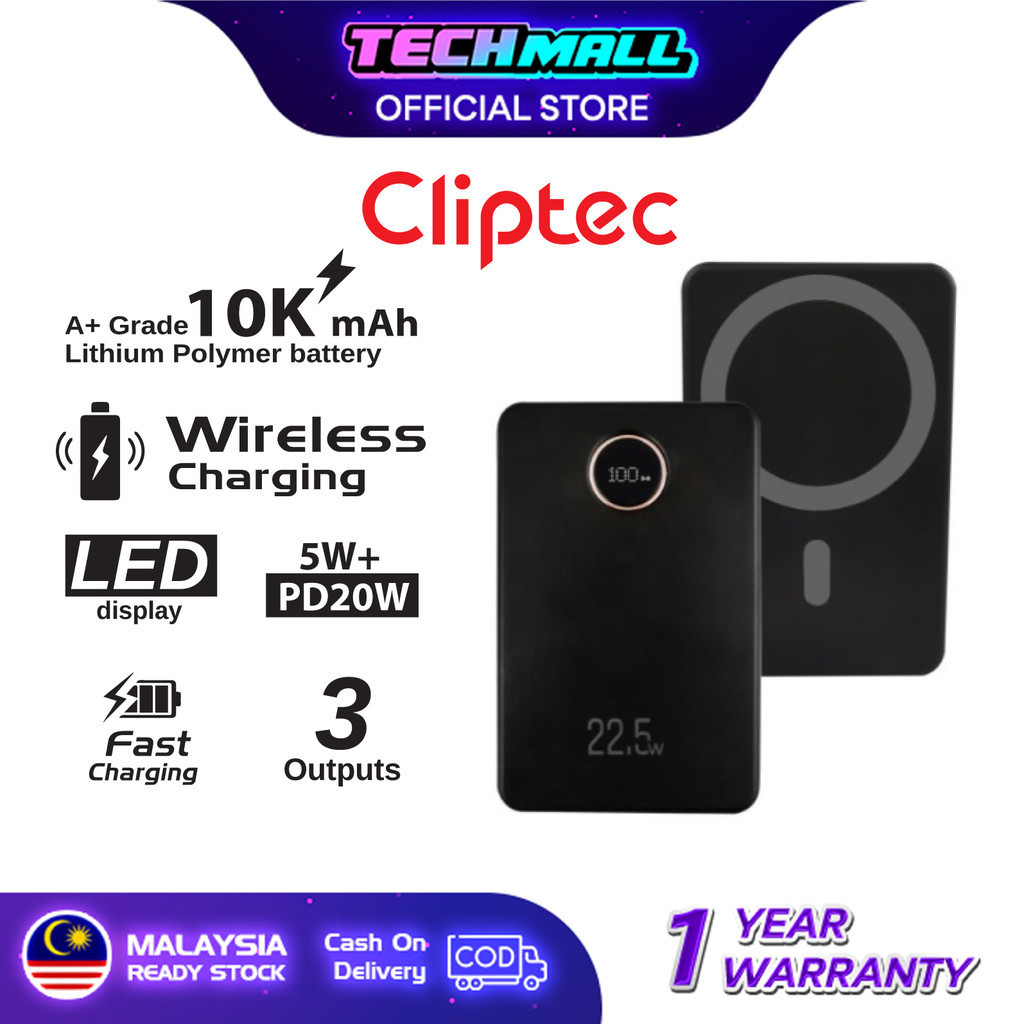 CLIPTEC MPB300W 22.5W+PD20W 15W WIRELESS MAGNETIC FAST CHARGING ...