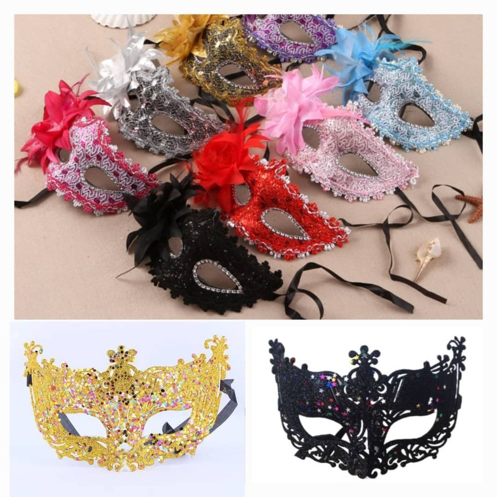 Bling Sequins Sexy Lace Flower Party Eye Mask Face Mask Halloween ...