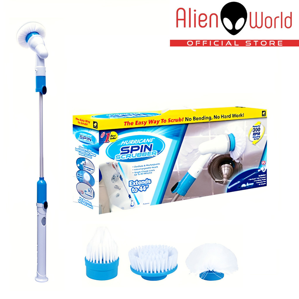 Turbo Electric Floor Cleaner Scrubber | 300 RPM Cordless Spin Power ...