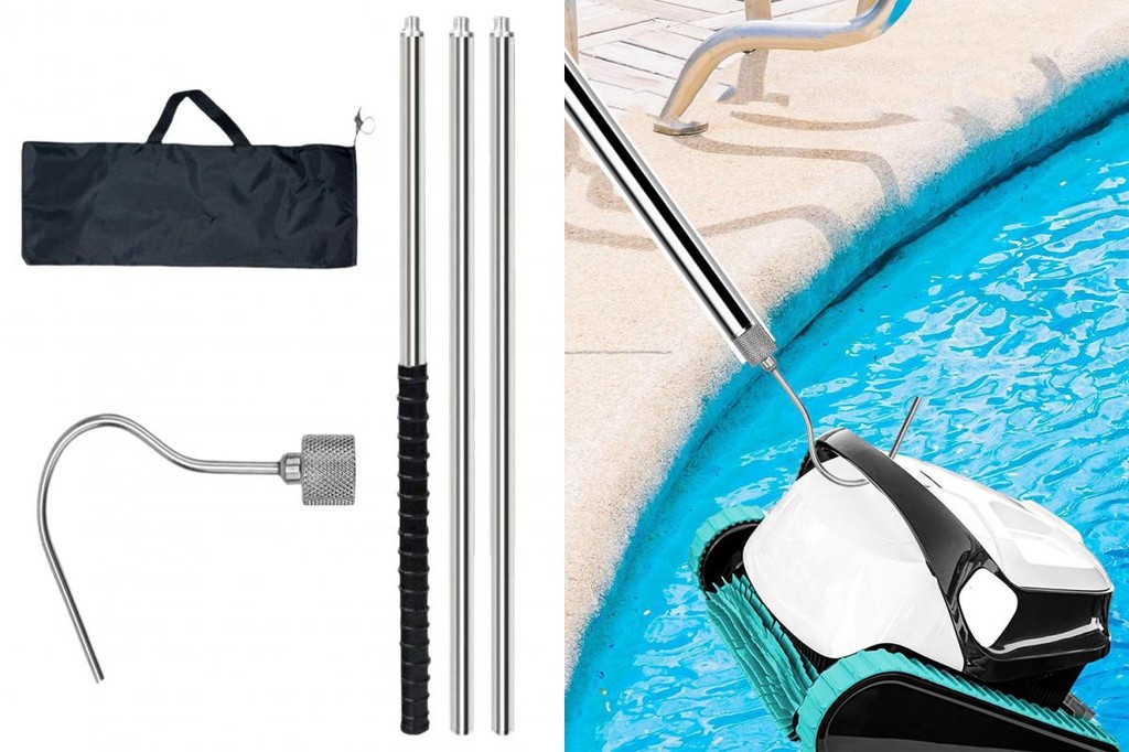 SUN_ Pool Robot Retrieval Hook Pool Cleaner Retrieval Hook Stainless ...