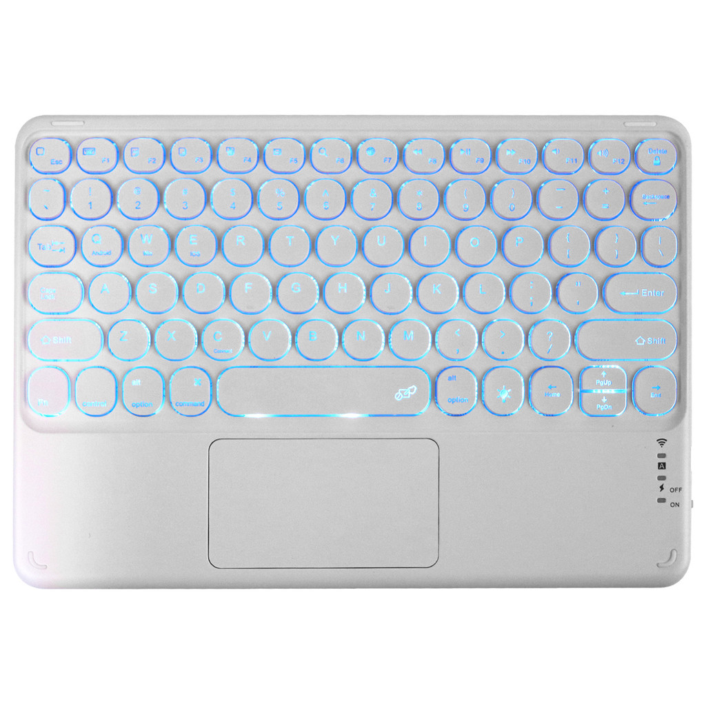 10 Inches Wireless Bluetooth Keyboard With Touchpad Round Keycap ...