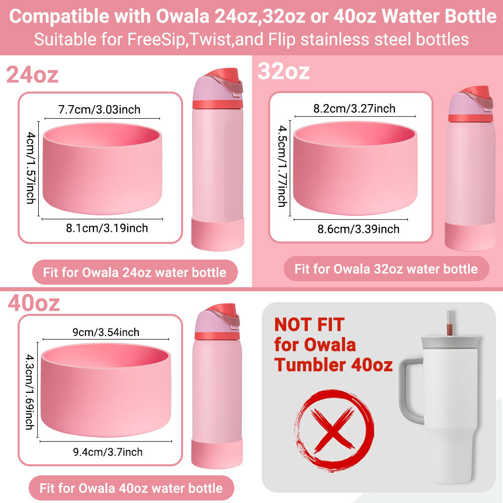 Silicone Water Bottle Boot for Owala 24oz 32oz 40oz, Anti-Slip ...