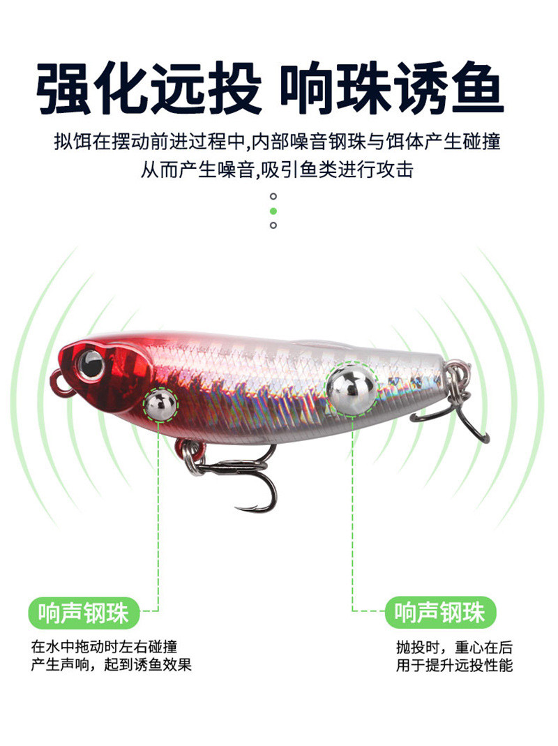 Micro-object Dog Floating Pencil Fake Bait Water Surface Series 5g Mini ...