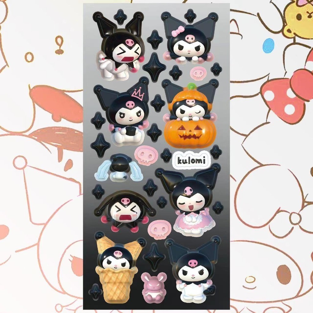 Sanrio kuromi Guka Laser stickers cute Pacha dog stickers cinnamoroll ...