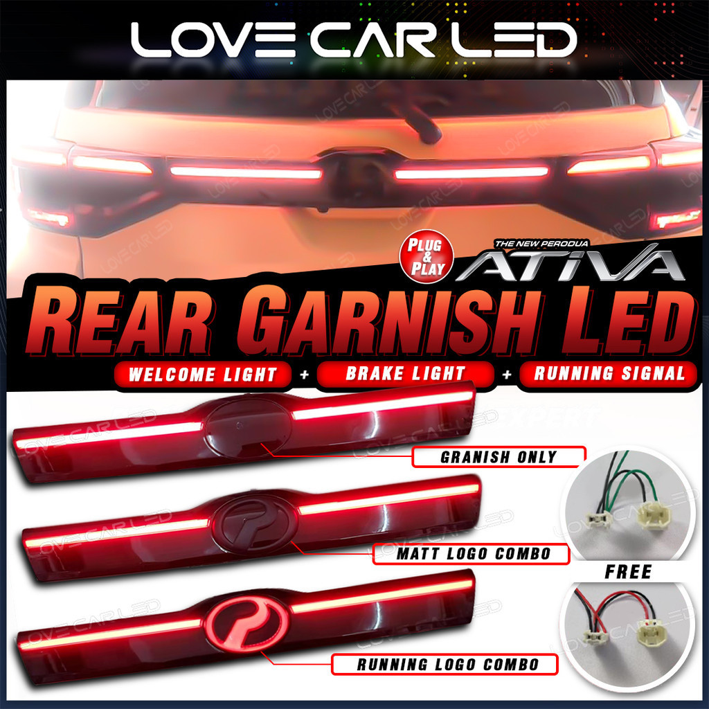 (RUNNING TYPE) Perodua Ativa Rear Garnish LED With (Running Daytime ...