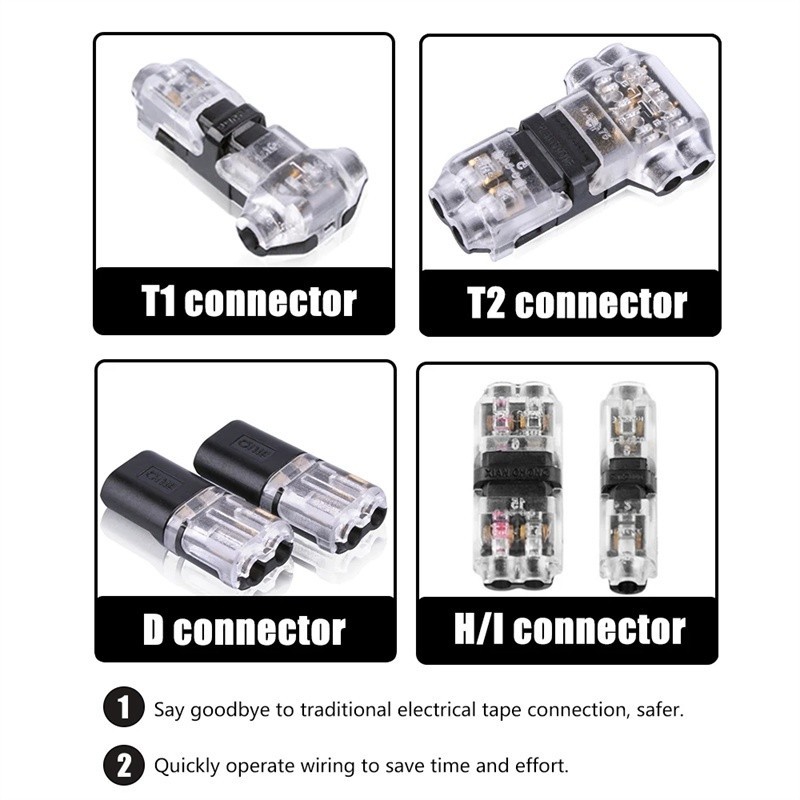 Automotive No-peel Quick Terminal Connections Joiners / 2- Pin ...