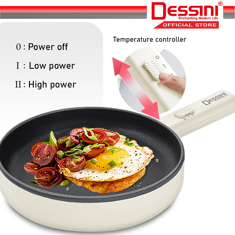 DESSINI ITALY 28CM Electric Frying Pan Non Stick Cooker Steamboat Hot ...