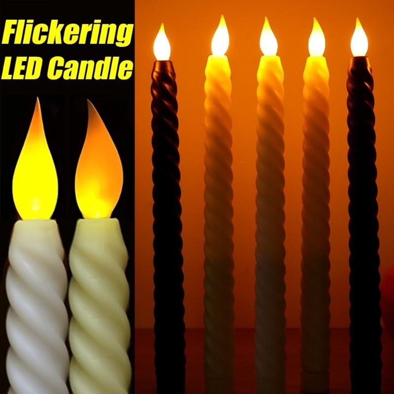 [Sunshine] Spiral LED Candles Home Table Decoration / Wick Flickering ...