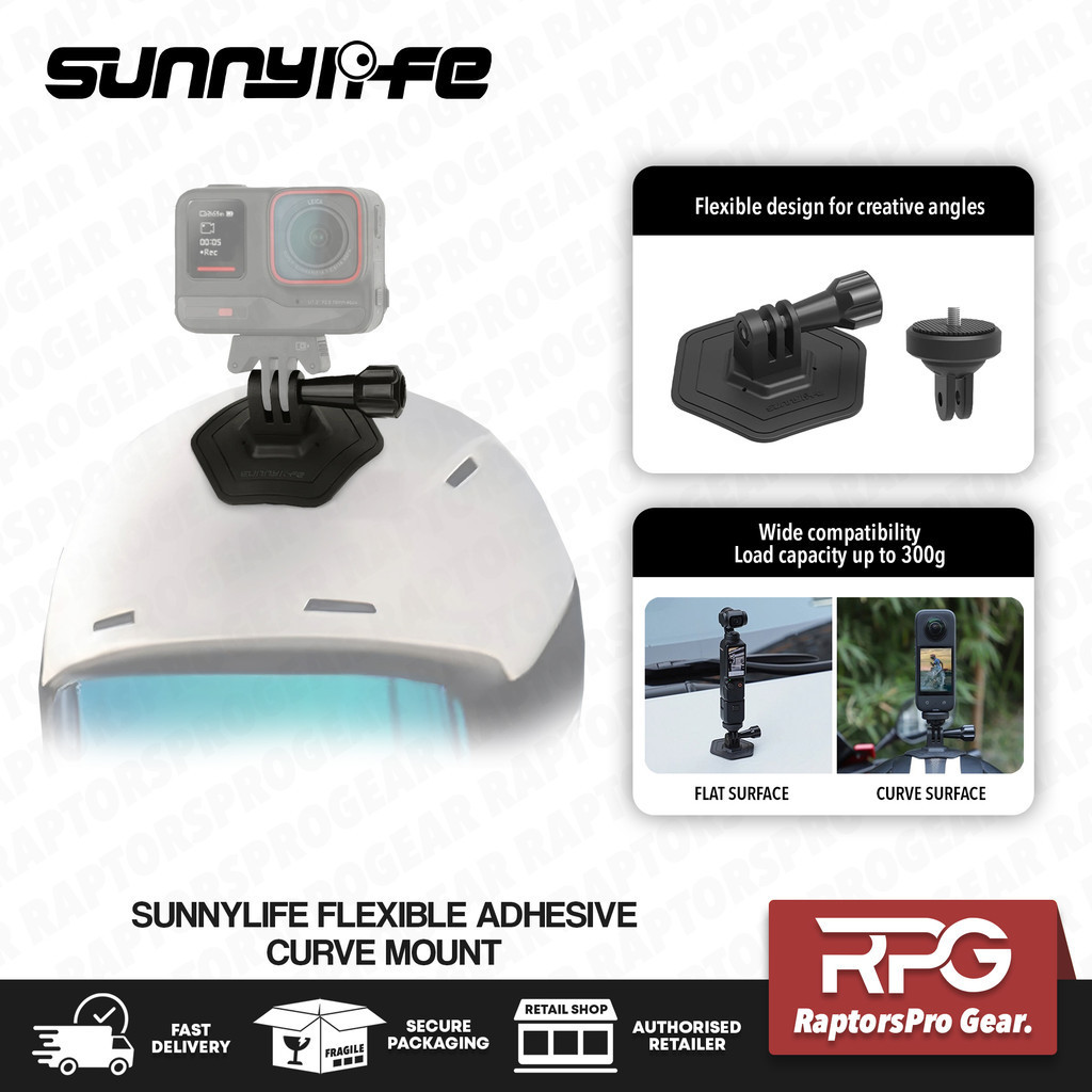 SUNNYLIFE Flexible Adhesive Curve Mount for Action Camera/GoPro ...