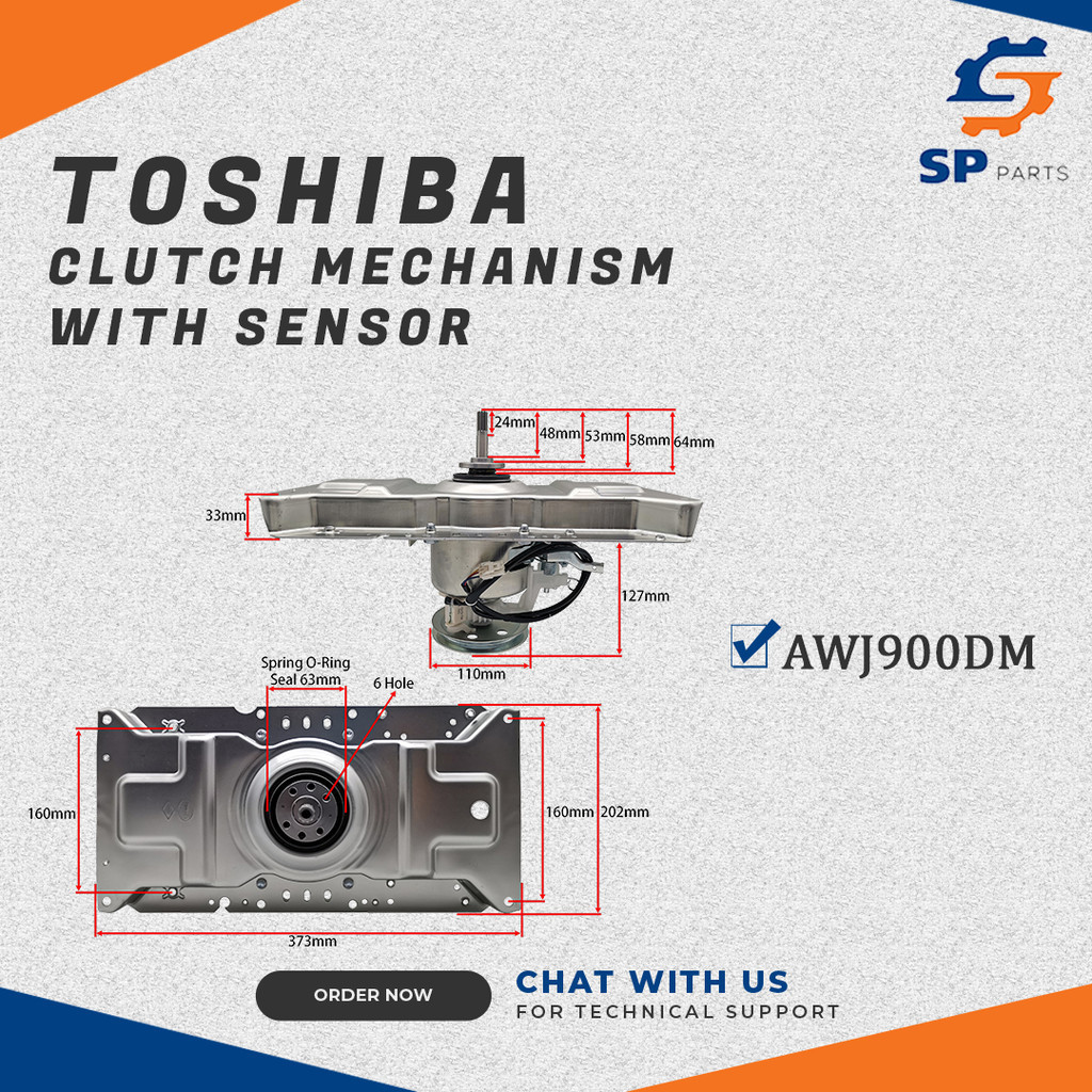 AW-J900DM TOSHIBA WASHING MACHINES CLUTCH MECHANISM WITH SENSOR ...