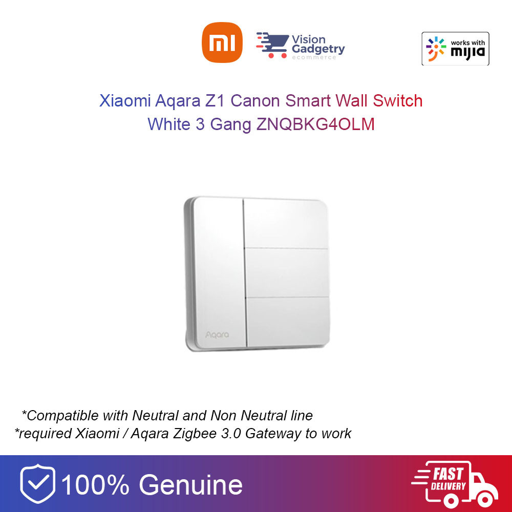 Aqara Z1 Canon Smart Wall Switch Homekit Zigbee 3.0 Neutral/ No Neutral ...