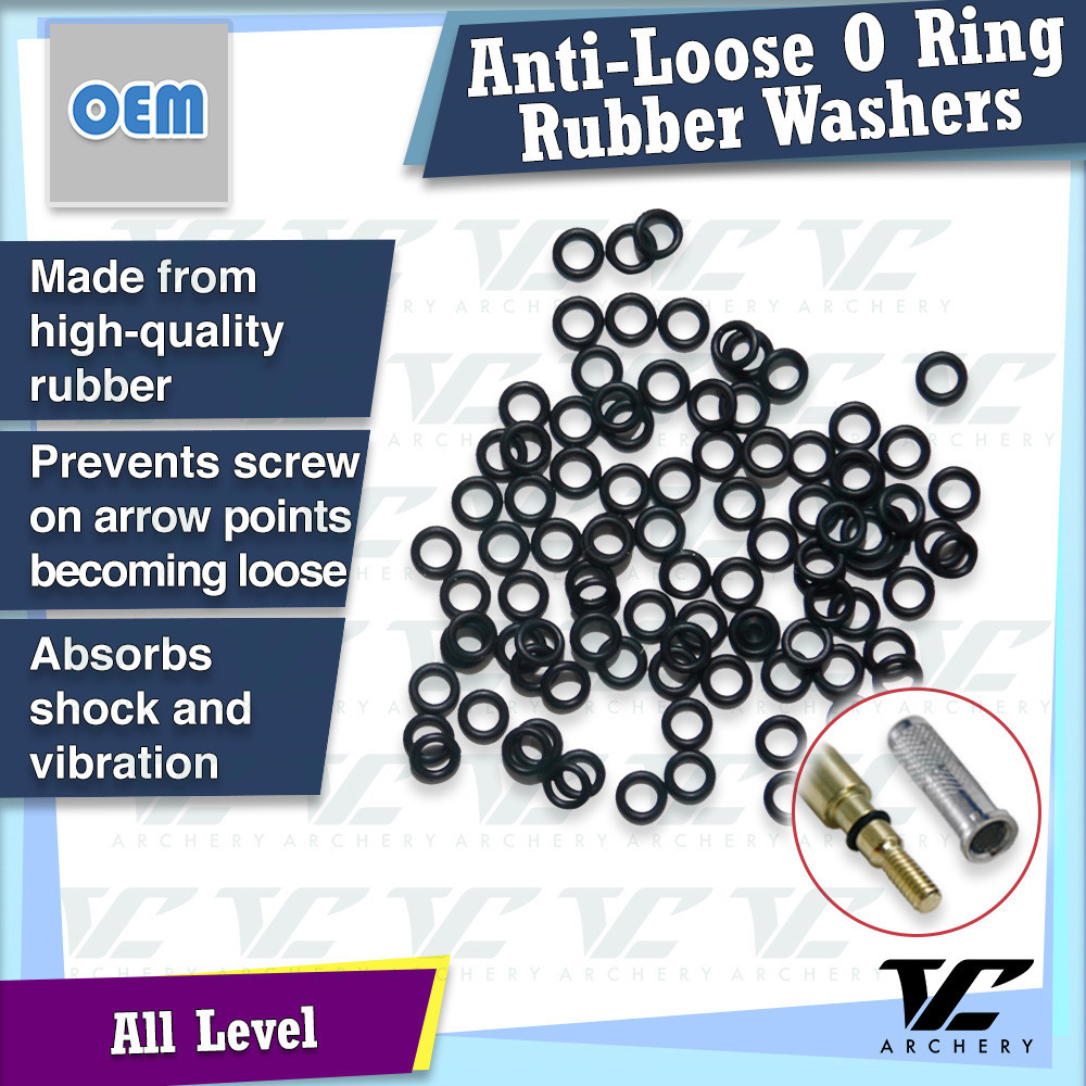 V Club Archery Screw-On Arrow Point Anti-Loose O-Ring Rubber Washer ...