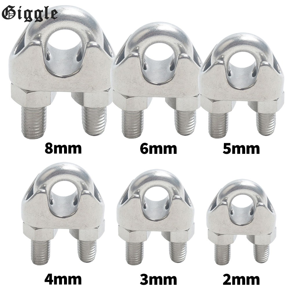 【GIG】Stainless Steel Wire Rope Clamp Simplex Rope2-8mm U-shaped head ...