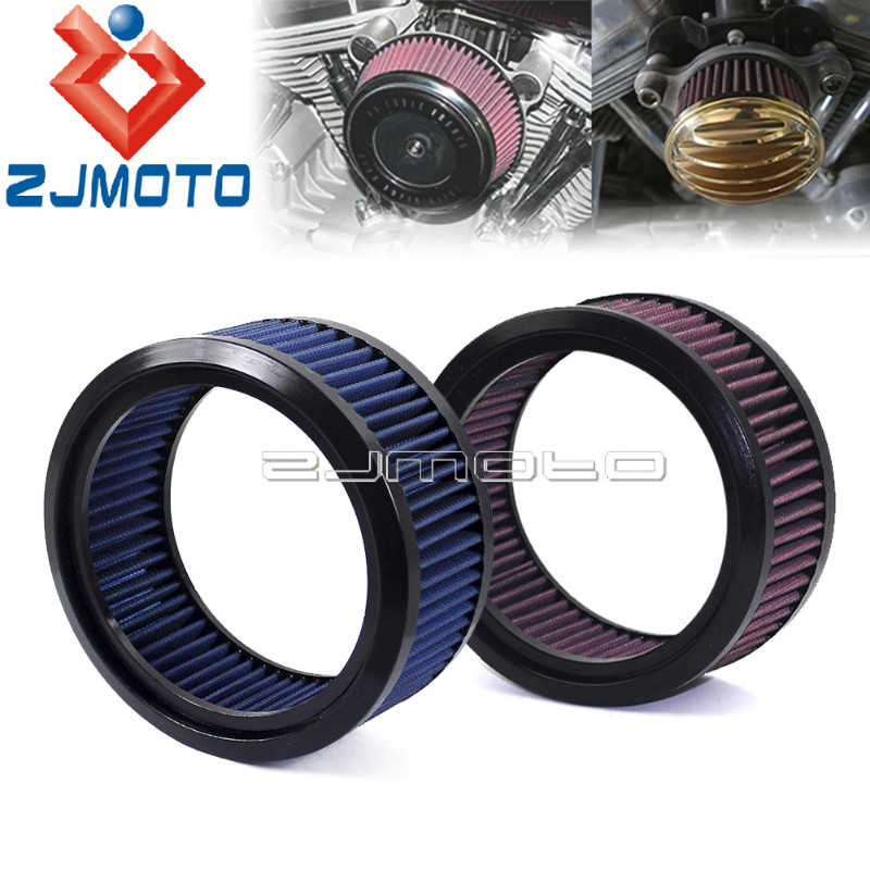 Motorcycle 6" Round Intake High Flow Air Filter Replace Air Cleaner ...