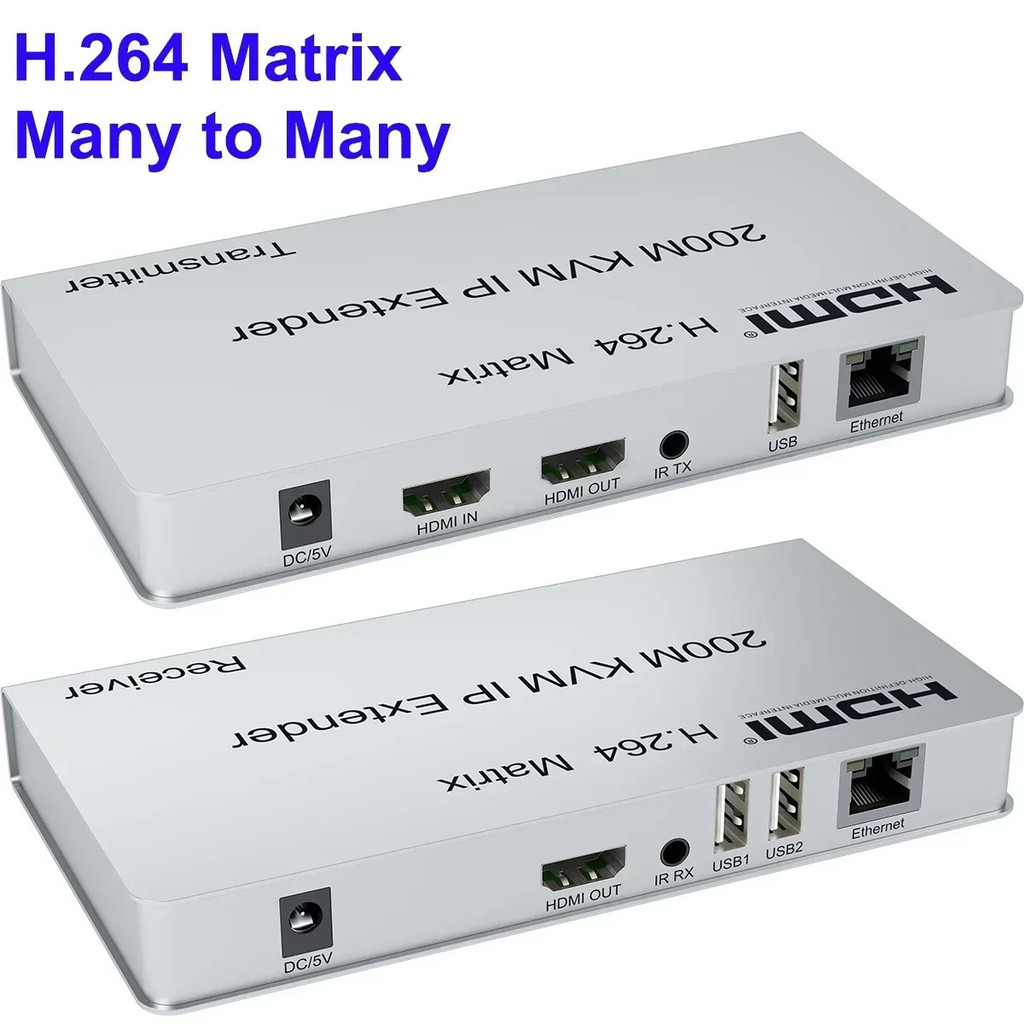 H.264 200m HDMI KVM IP Extender Network Matrix Via Rj45 Cat6 Ethernet Cable Video Transmitter ...