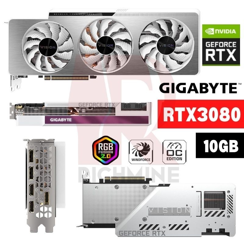 {Ready Stock} GIGABYTE RTX 3080 VISION 10GB OC Desktop PC NVIDIA GPU ...