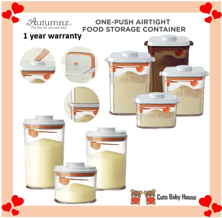 Autumnz One-Push Airtight Food Storage Container (With Spoon & Scraper ...