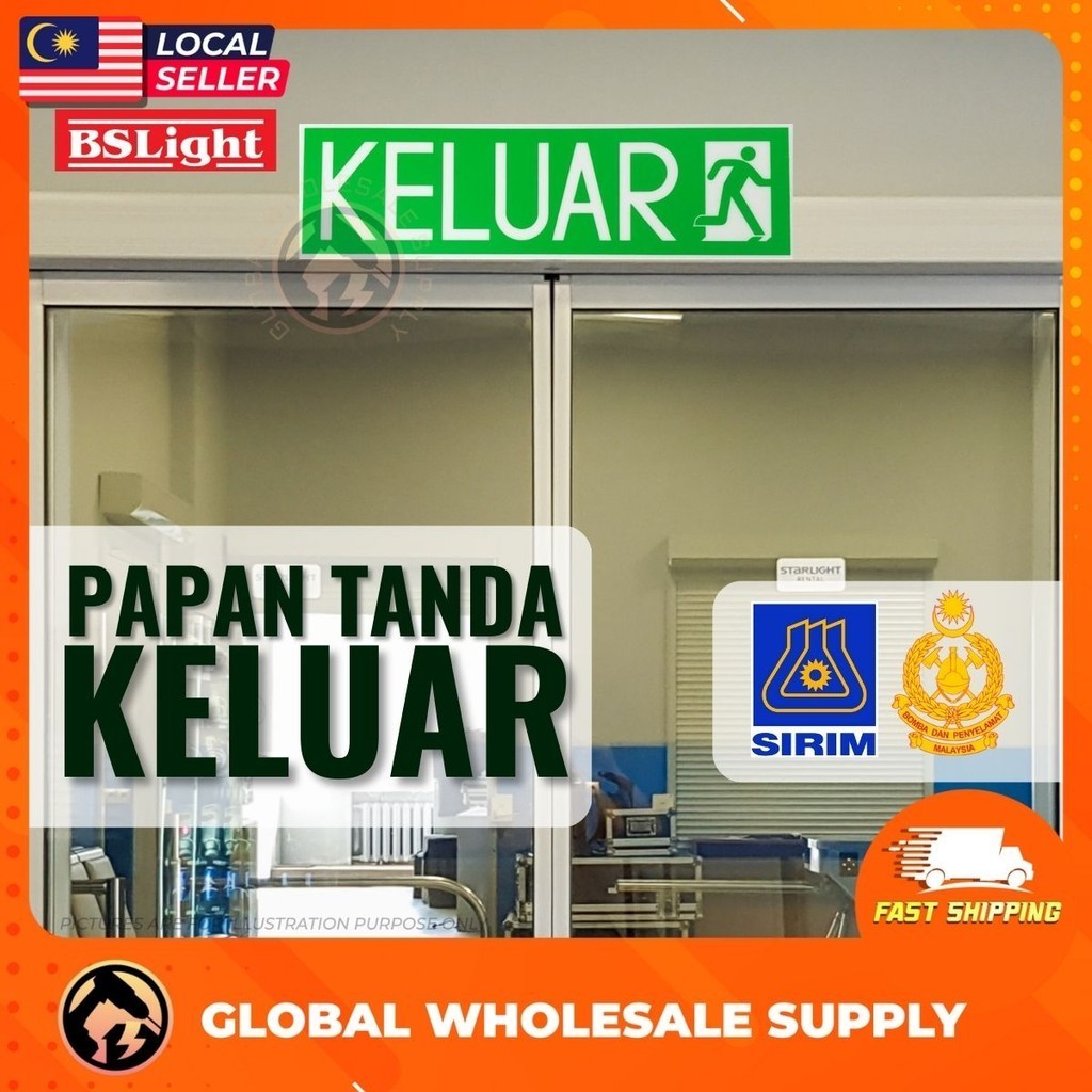 BSLIGHT LED Emergency Light KELUAR Sign Emergency Luminaire BOMBA SIRIM ...
