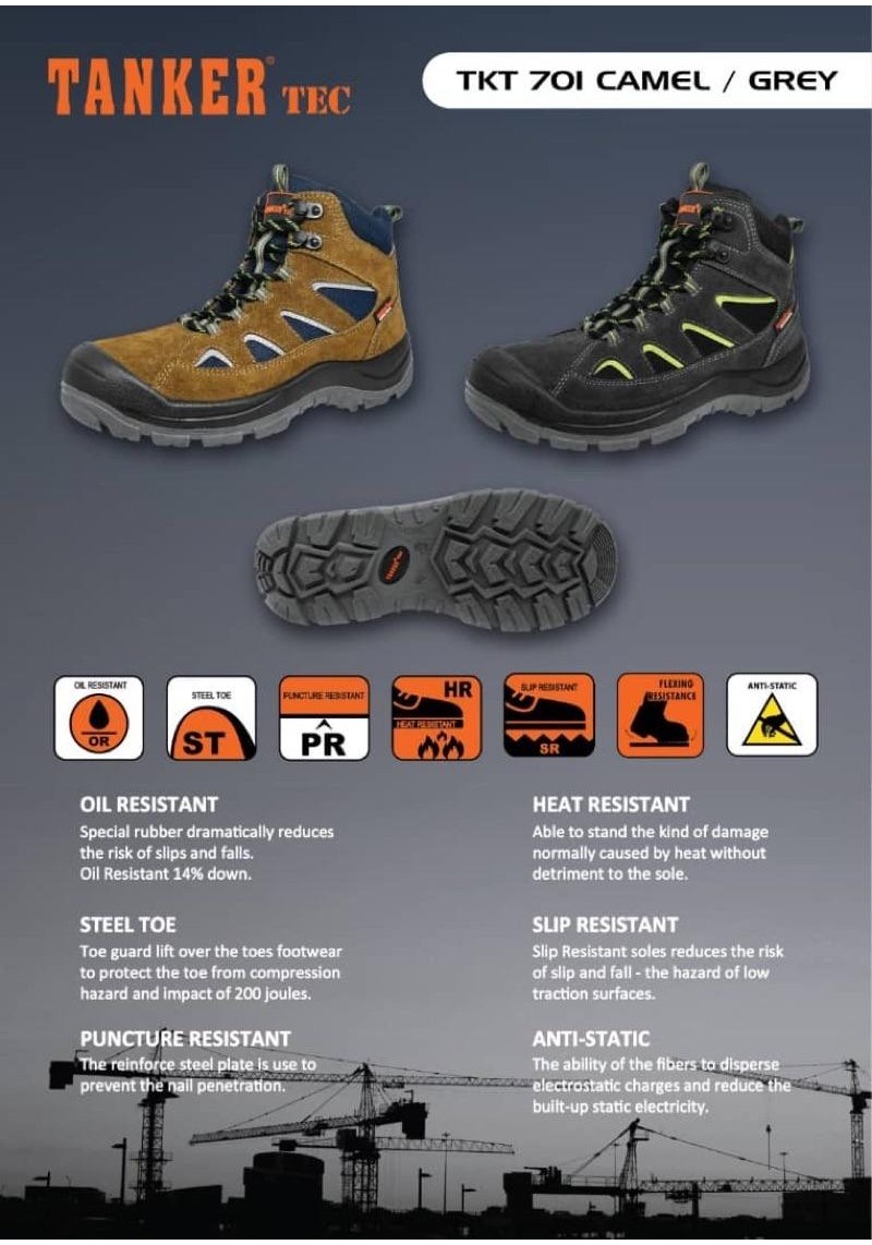 Tanker Tec Men’s Technical Steel Toe Safety Boots Shoe ( TKT 701 ...