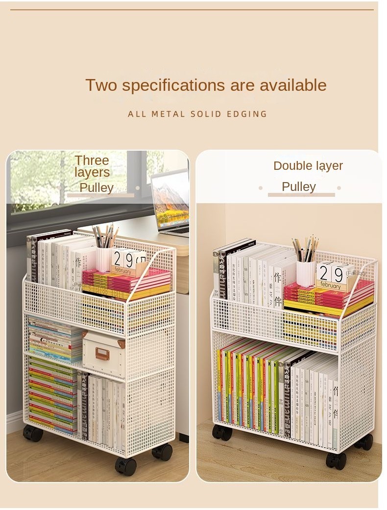 Shelves under the table movable small bookshelves deskside storage ...